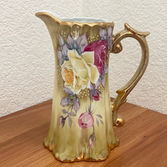 Nippon | Dining | Vintage Nippon Porcelain Pitcher Flower Rose Hand ...